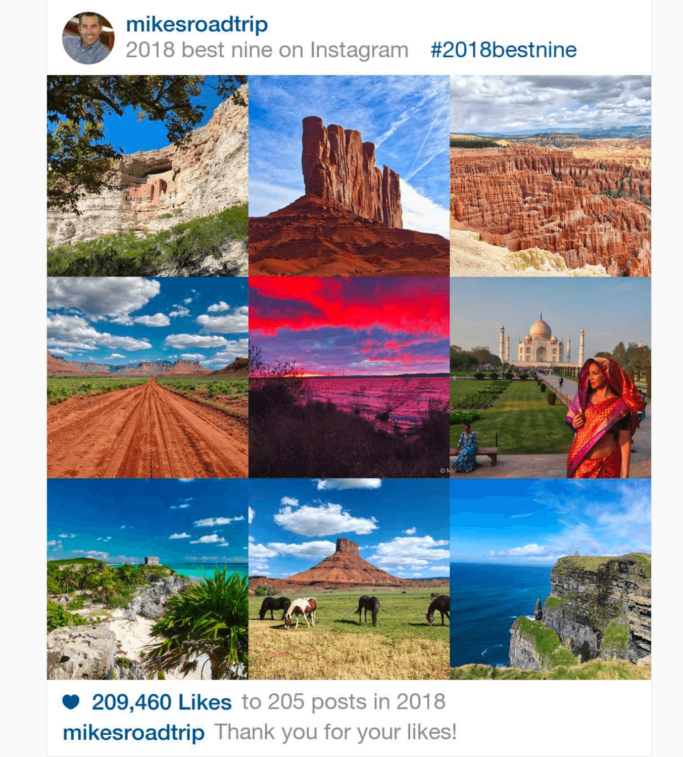 My top 9 Instagram images of 2018 - Mike's Road Trip