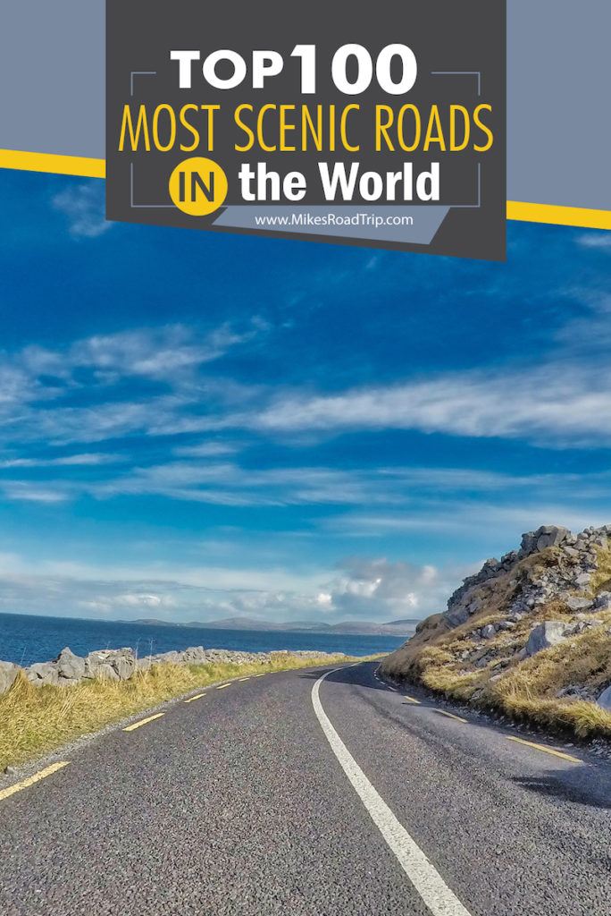 Top-100 list of the most scenic roads in the world by MikesRoadTrip.com